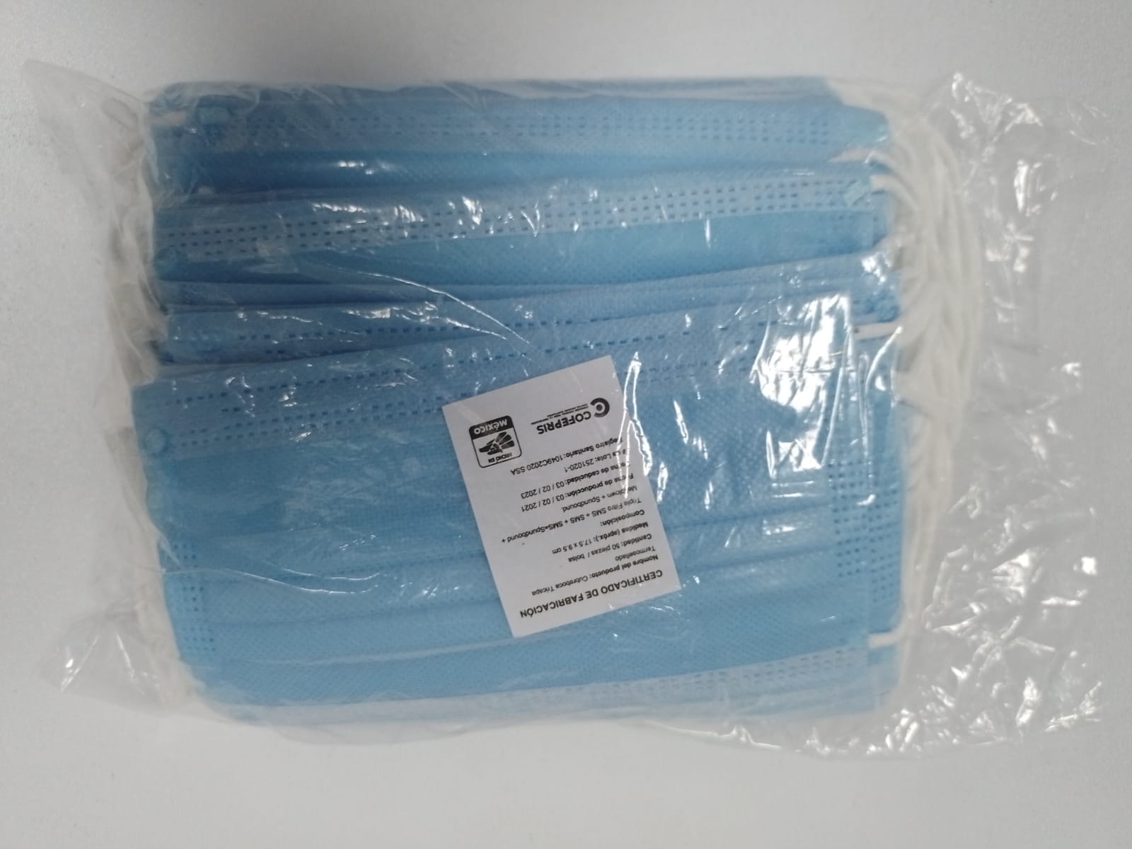 PROMODEPOT PENINSULA: CUBREBOCAS AZUL TERMOSELLADO TRICAPA PLISADO ...