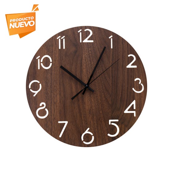 PROMODEPOT PENINSULA: RELOJ DE PARED QUARE COLOR CAFÉ
